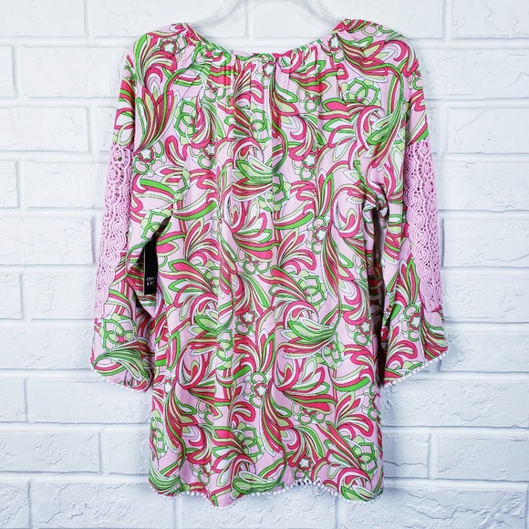 crown & ivy | Tops | Crown Ivy Crochet Peasant Topsz M | Poshmark